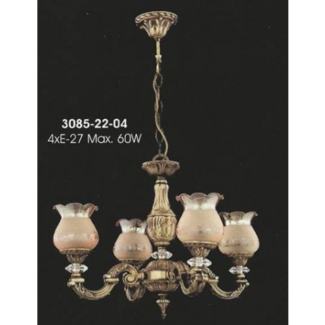 Modern Klasik Avizeler - Avize Marketim - Kral Dört Kollu Camlı Altın ...